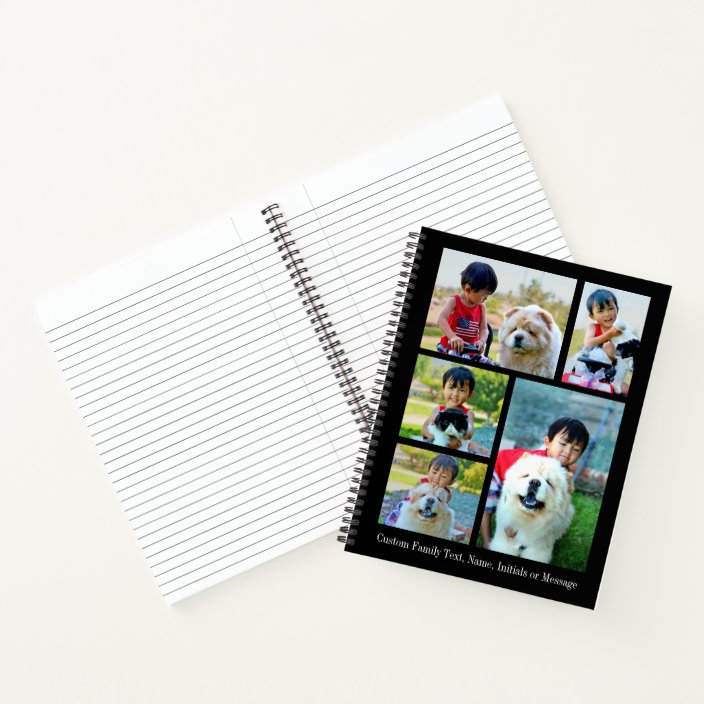 Customized 5 Photo Collage Modern Picture Image Notebook | Zazzle.com