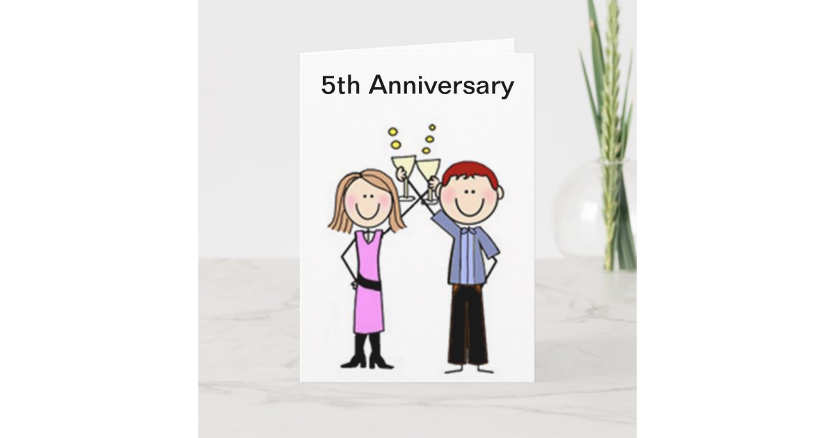 Customized Anniversary Stick Figures Card | Zazzle