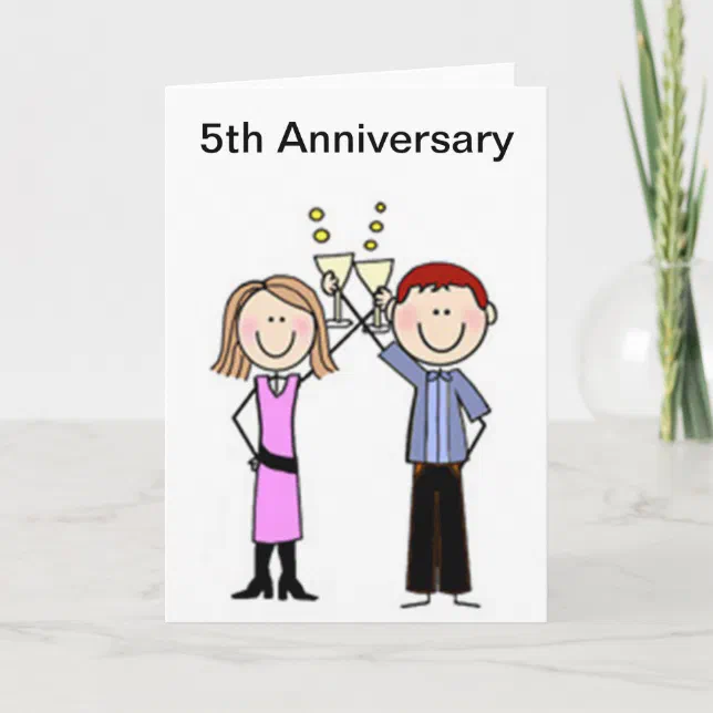 Customized Anniversary Stick Figures Card | Zazzle