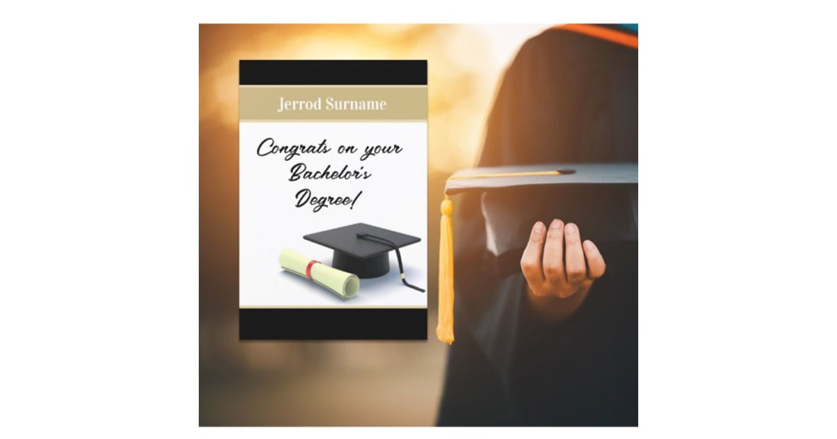 Customized Bachelor's degree graduation card | Zazzle