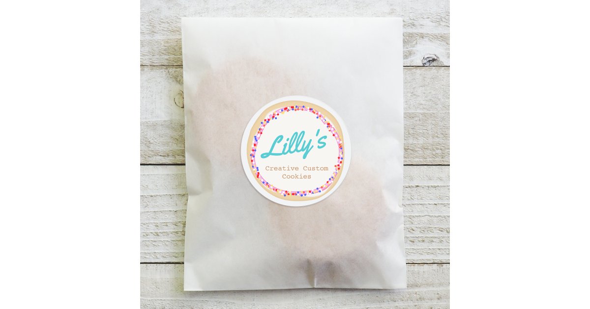 Customized Bakery Personalized Cookie Classic Round Sticker | Zazzle