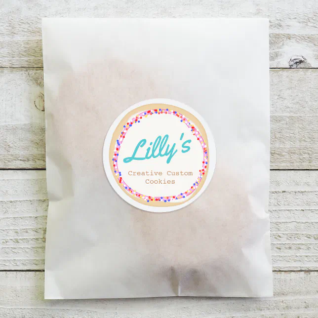 Customized Bakery Personalized Cookie Classic Round Sticker | Zazzle