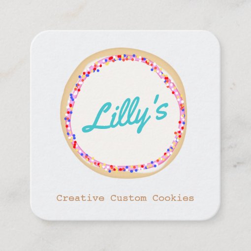 Customized Bakery Personalized Cookie Logo Square Business Card | Zazzle
