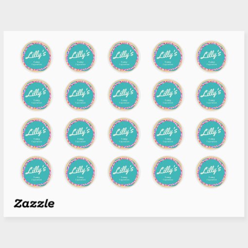 Customized Bakery Personalized Cupcake Classic Round Sticker | Zazzle