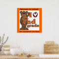 Customized Bear I Love 2nd Grade Classroom Poster | Zazzle