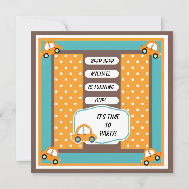 Customized Beep Beep Car Birthday Invitation | Zazzle