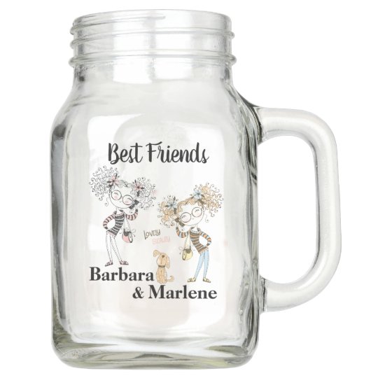 Customized Best Friends Mason Jar | Zazzle.com