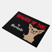 Customized Beware Of Dog mat Chiweenie Chihuahua | Zazzle