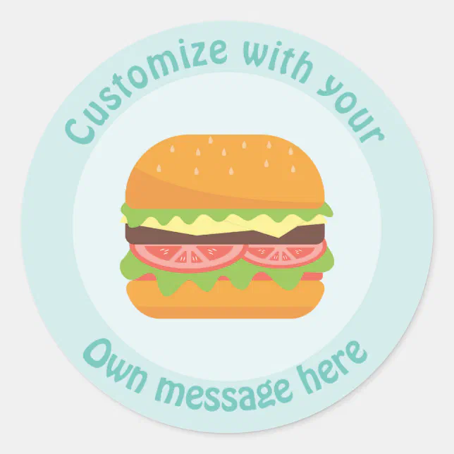 Customized Burger Classic Round Sticker | Zazzle