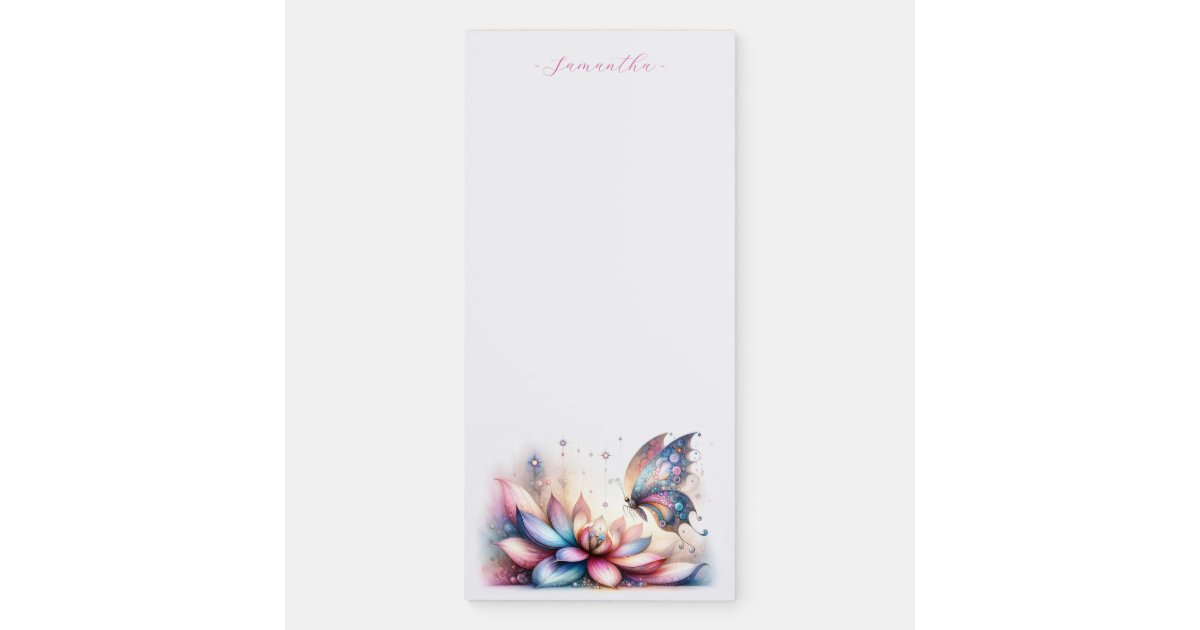 Customized Butterfly Stationery Magnetic Notepad | Zazzle