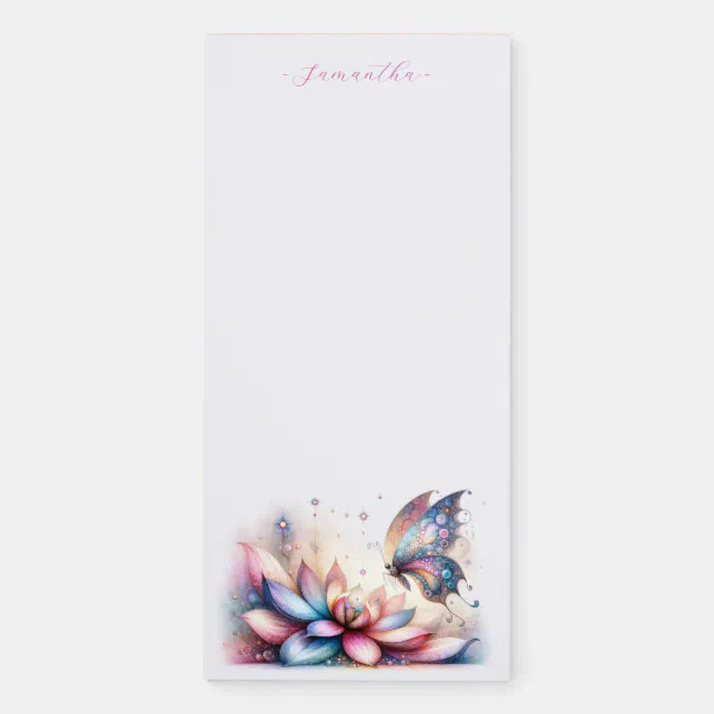 Customized Butterfly Stationery Magnetic Notepad | Zazzle