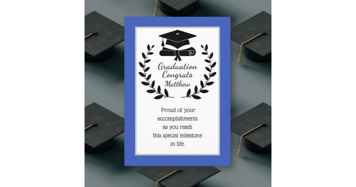 Customized, classic Congrats graduation card | Zazzle