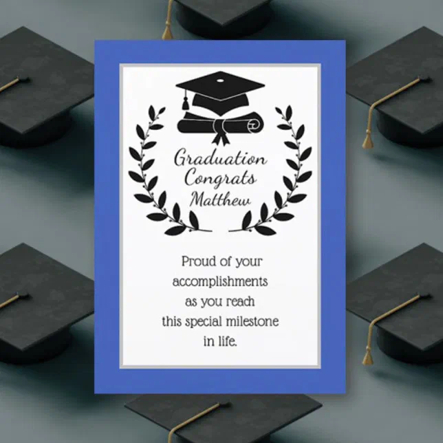 Customized, classic Congrats graduation card | Zazzle