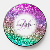 Customized Colorful Glitter Mermaid Monogram Name PopSocket | Zazzle