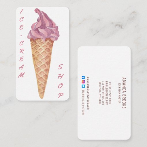 Customized Confectionery Personalized Ice Cream Business Card | Zazzle