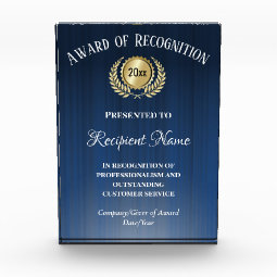 Customized Corporate Award Modern Blue Trophy | Zazzle