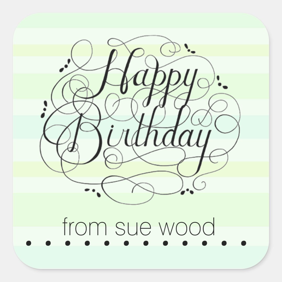 Customized Elegant Birthday Gift Bag Stickers | Zazzle