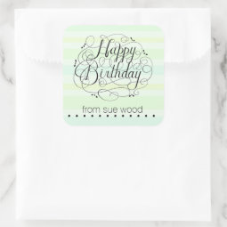 Customized Elegant Birthday Gift Bag Stickers | Zazzle