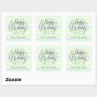 Customized Elegant Birthday Gift Bag Stickers | Zazzle