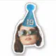 Customized Faces Photo Party hat Birthday Sticker | Zazzle