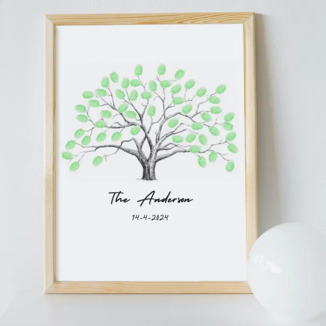 Customized Family Finger Prints Tree Poster | Zazzle