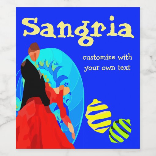 Customized Flamenco Sangria Wine Label | Zazzle