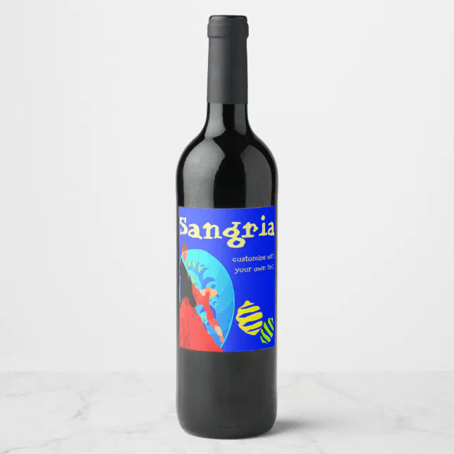 Customized Flamenco Sangria Wine Label | Zazzle