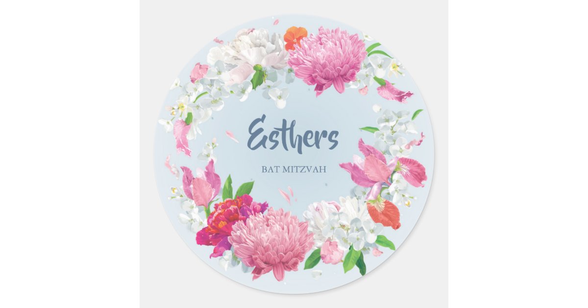 Customized Floral Round Labels | Zazzle