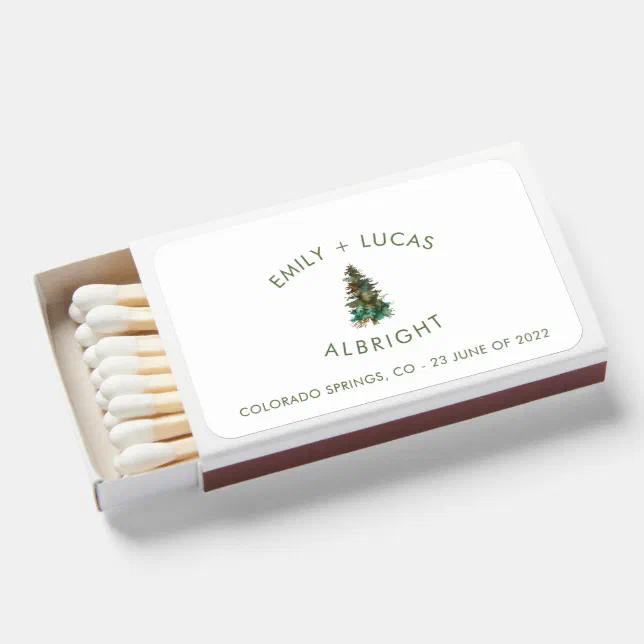 Customized Forest Wedding Matchbox Favor Matchboxes | Zazzle