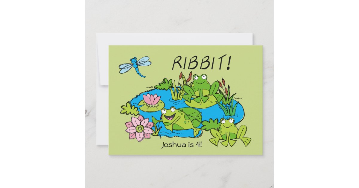 Customized Frog Pond Birthday Invitation | Zazzle