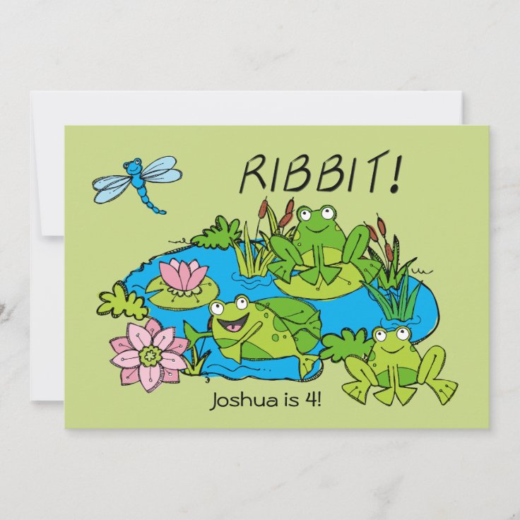 Customized Frog Pond Birthday Invitation | Zazzle