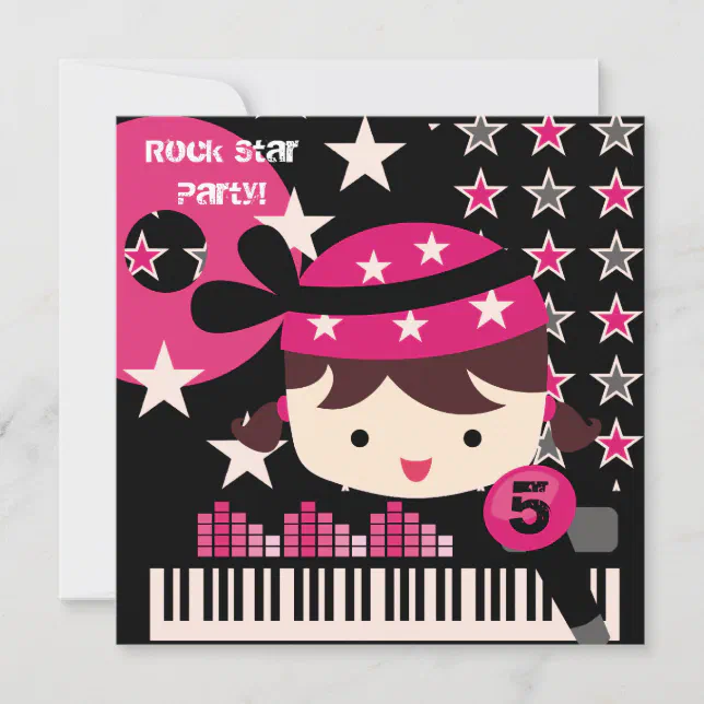 Customized Girls Rock Star Birthday Invitations | Zazzle