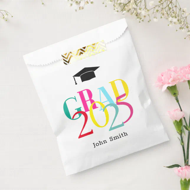 Customized GRAD 2025 Graduation Favor Bag | Zazzle