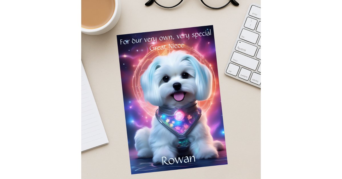 Customized Great Niece with Dog Birthday Poem Card | Zazzle