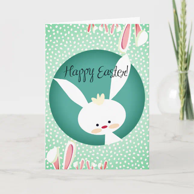 Customized HAPPY EASTER Rustic Bunny Aesthetic Card | Zazzle