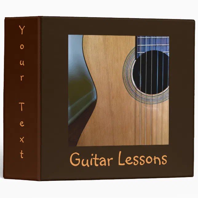 Customized Hip Musical Acoustic Guitar Lessons Binder | Zazzle