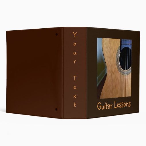 Customized Hip Musical Acoustic Guitar Lessons Binder | Zazzle