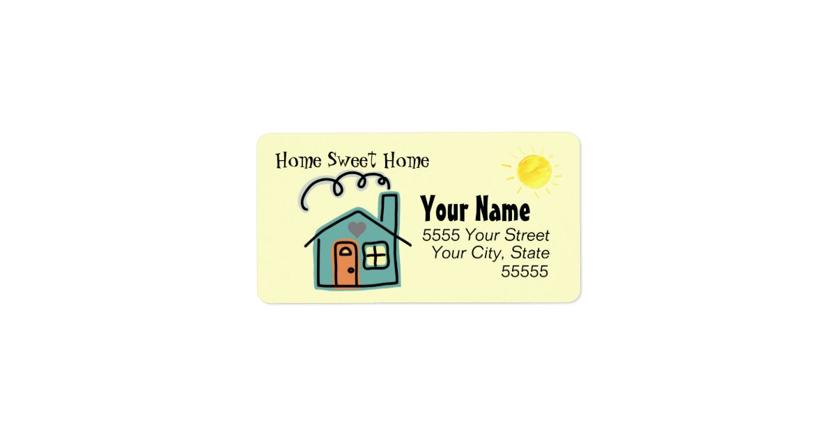Customized Home Sweet Home Return Address Labels | Zazzle