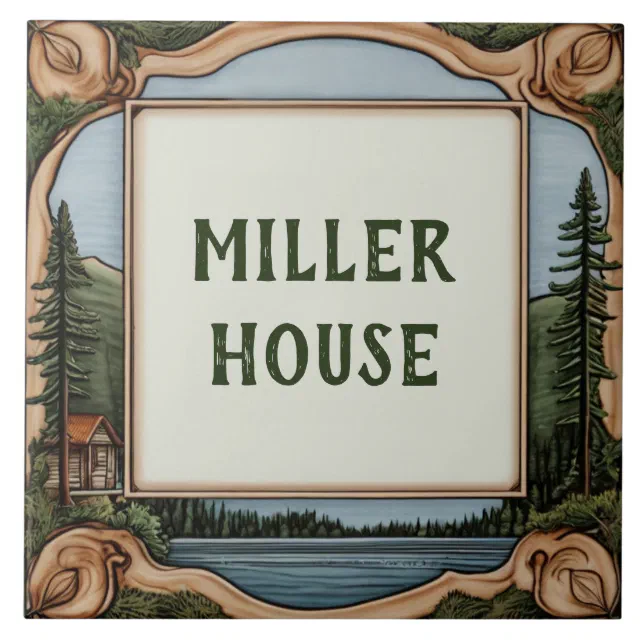 Customized House Name Plate Lakehouse Cabin Plaque Ceramic Tile | Zazzle