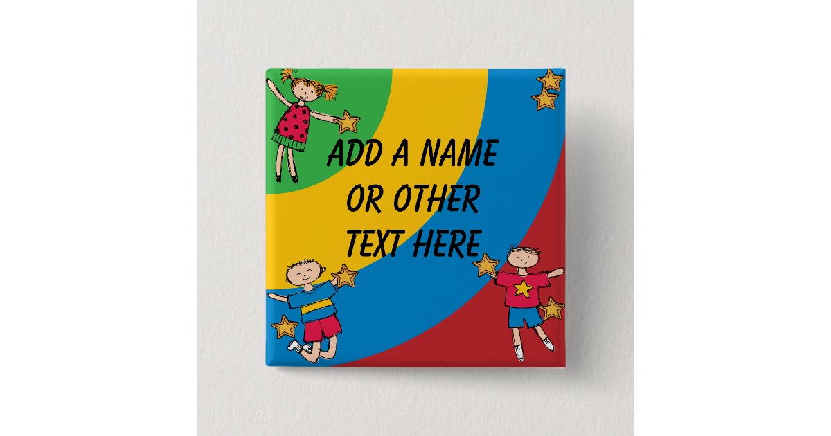 Customized Kids Jumping Button | Zazzle