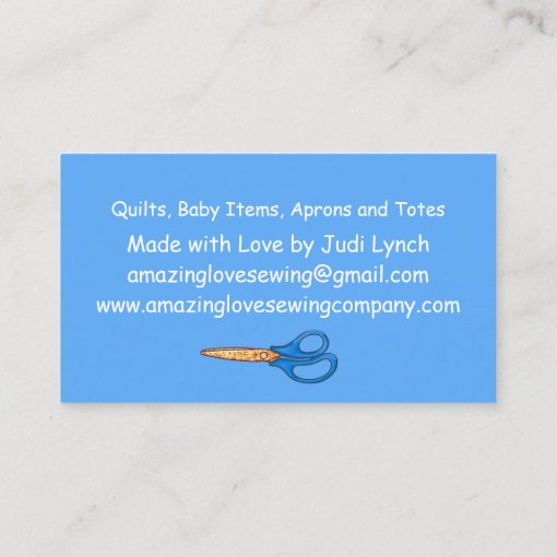 Customized Light Blue Sewing Machine Business Card | Zazzle