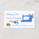 Customized Light Blue Sewing Machine Business Card | Zazzle