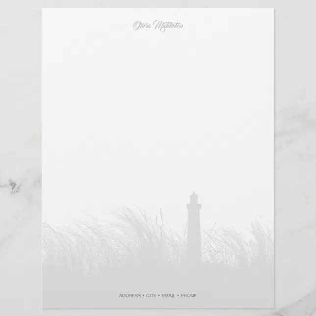 Customized Lighthouse Shoreline Letterhead | Zazzle
