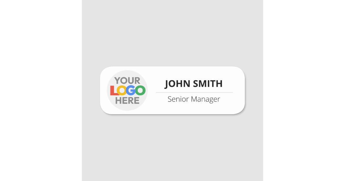 Customized Logo Employee - Magnetic or Safety Pin Name Tag | Zazzle