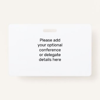 Customized Logo Photo ID Delegate BLACK Badge | Zazzle