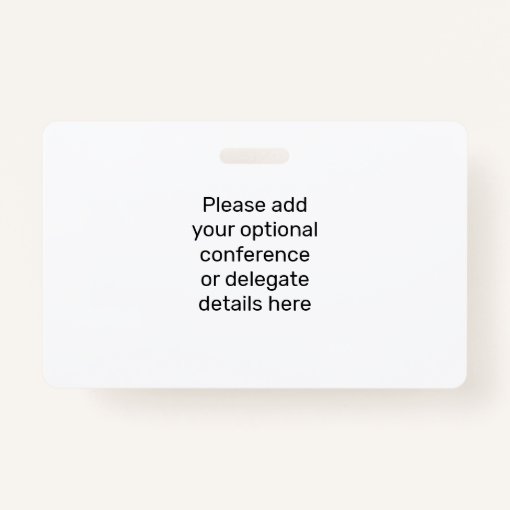 Customized Logo Photo ID Delegate BLACK Badge | Zazzle