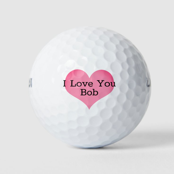 Customized Love Heart Golf Balls | Zazzle