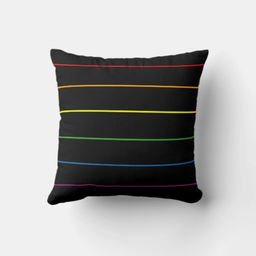Customized Love Rainbow Pinstripe LGBT Couple Throw Pillow | Zazzle