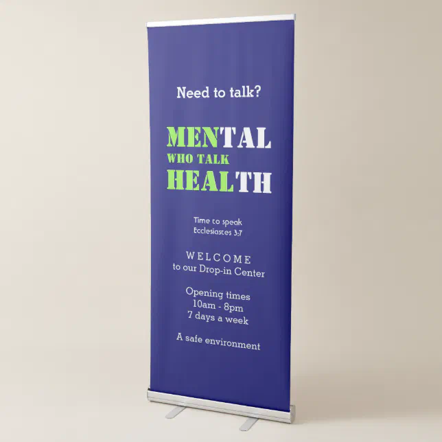 Customized Mens Mental Health Awareness Retractable Banner | Zazzle