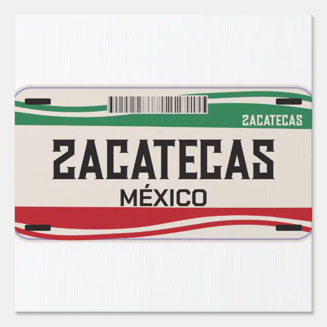 CUSTOMIZED MEXICO ZACATECAS CITY LISENCE PLATE SIGN | Zazzle